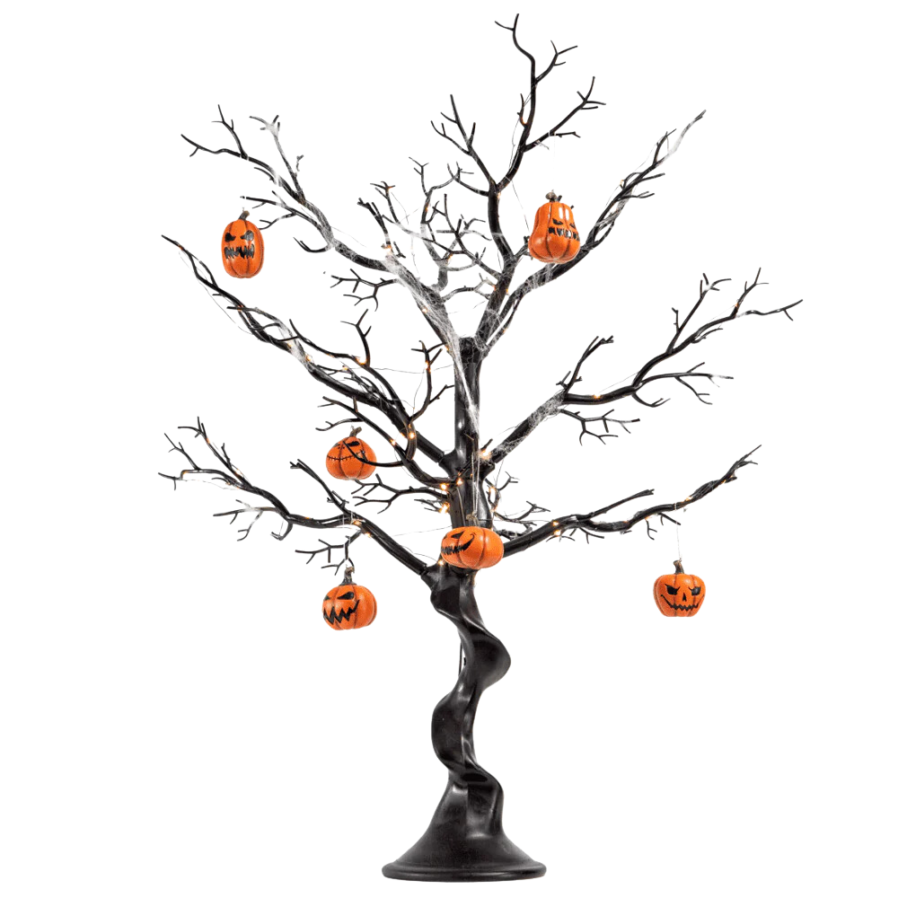 Orange Halloween Tree Pre Lit Halloween Tree 4FT 150 Orange Lights